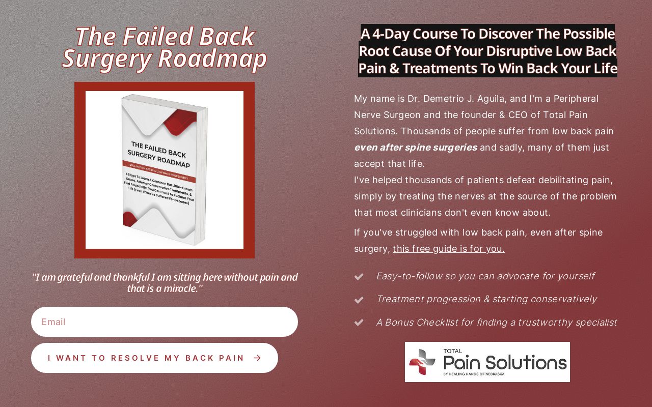 The Failed Back Surgery Roadmap